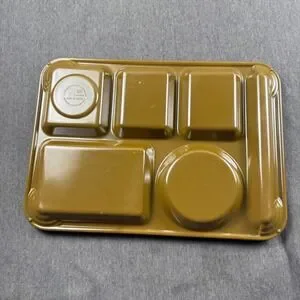 Unbranded | Dining | Vintage Brown Plastic 6 Compartment Cafeteria Mess ...